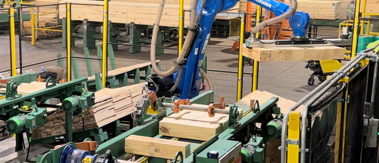 Robotic Automation for Trim Block Sorting and Stacking | Comact